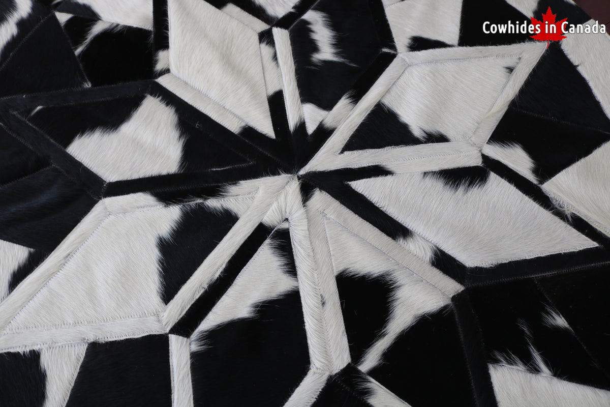 98330 Cowhide rug patchwork MANDALA ROUND. Premium Collection ...